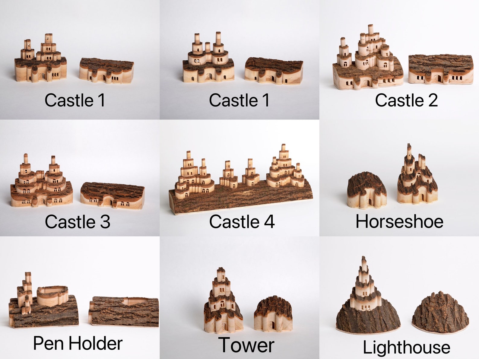 Wood Pop-up Log Castle Wood Castle Toy Organic Handmade - Etsy