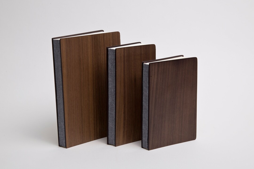 Wood Notebook | Grid-lined Hard Cover Jounal | Stationary | Wood ...