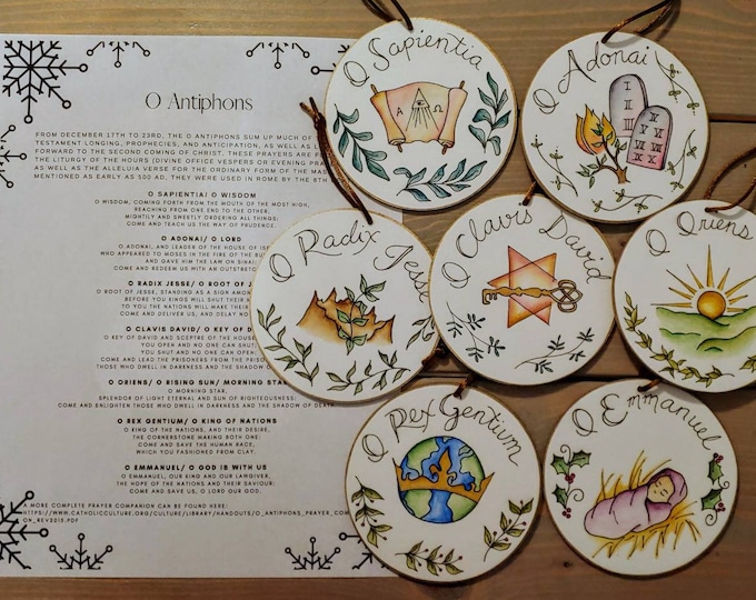 Advent Ornaments O Antiphons Hand Painted - Etsy