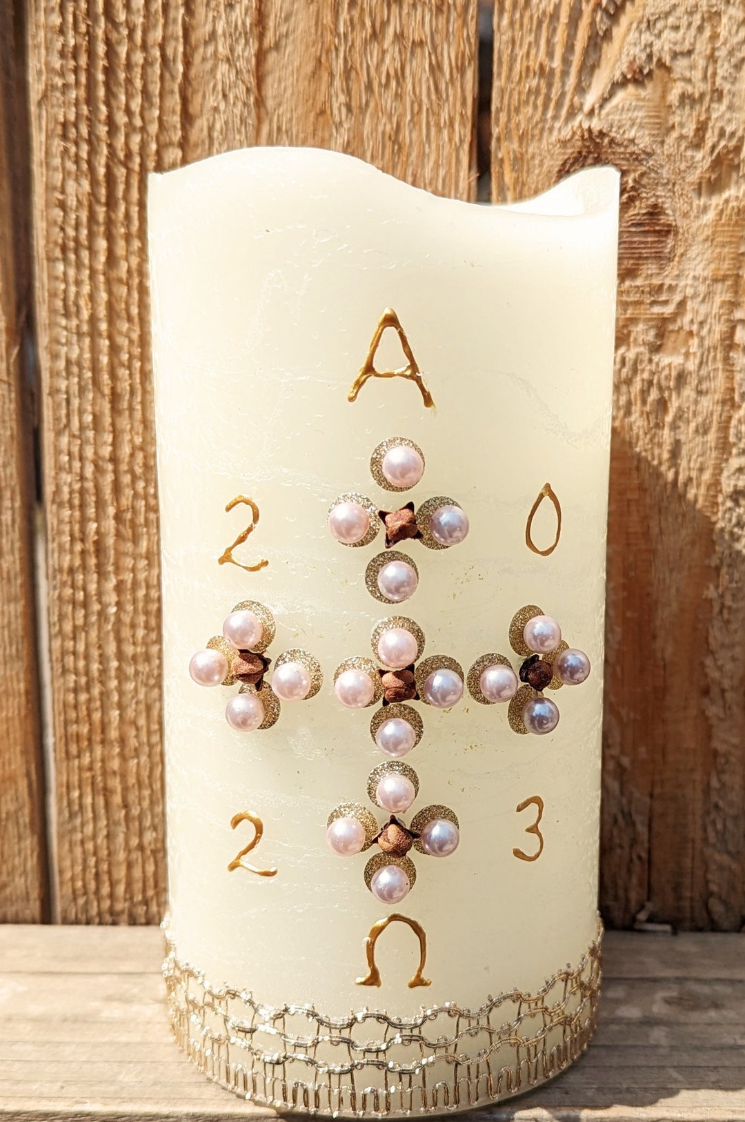 Flameless Paschal Candle Catholic Easter - Etsy