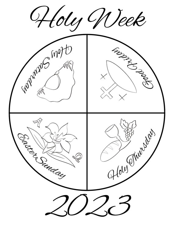 Lenten Coloring Page Holy Thursday Good Friday Easter Sunday - Etsy