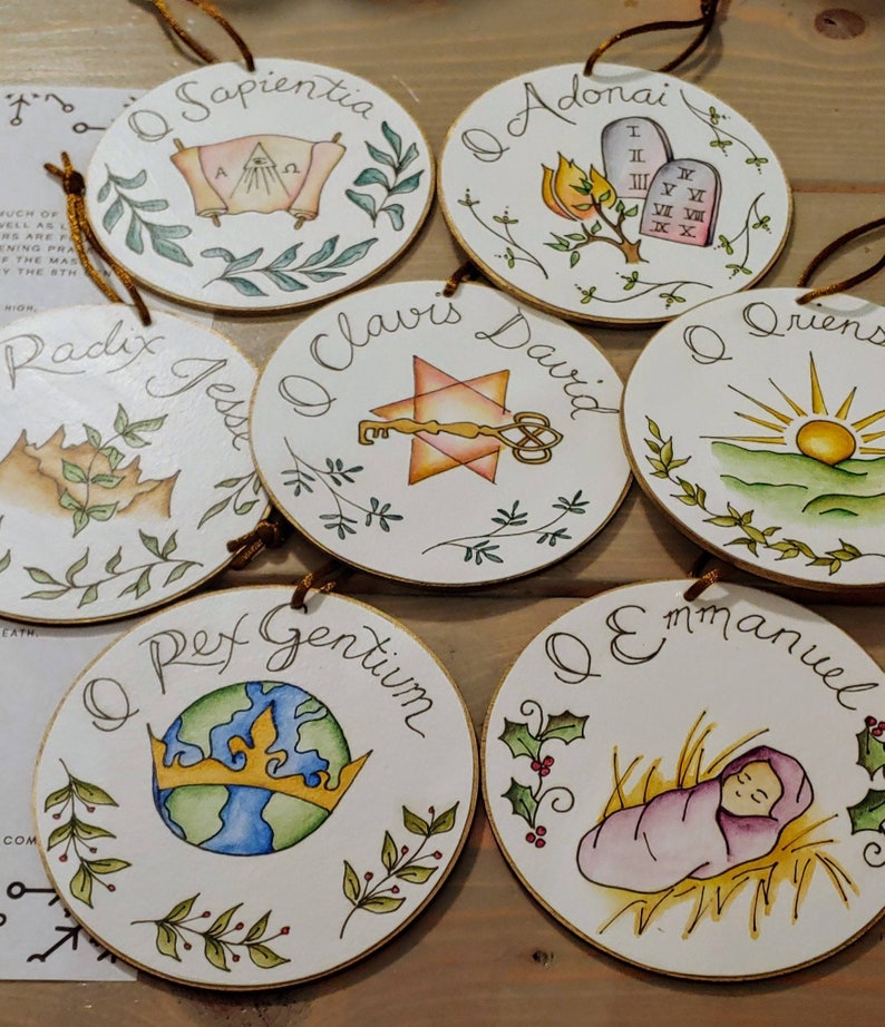 Advent Ornaments O Antiphons Hand Painted - Etsy