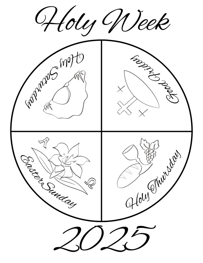 Lenten Coloring Page Holy Thursday Good Friday Easter Sunday Triduum - Etsy