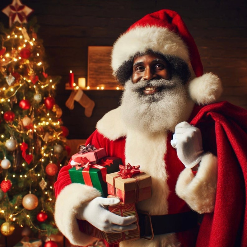 African American Santa, Black Santa, Santa Artwork - Etsy