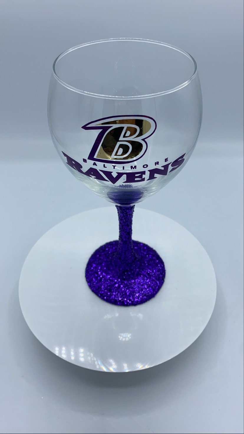 Baltimore Ravens Wine Glass NFL Wine Glass Wine Lover Ravens Fan - Etsy