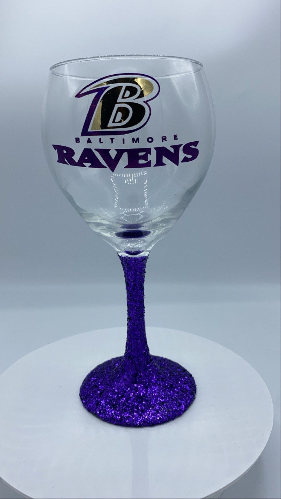 Baltimore Ravens Wine Glass| NFL Wine Glass | Wine Lover| Ravens Fan - Etsy