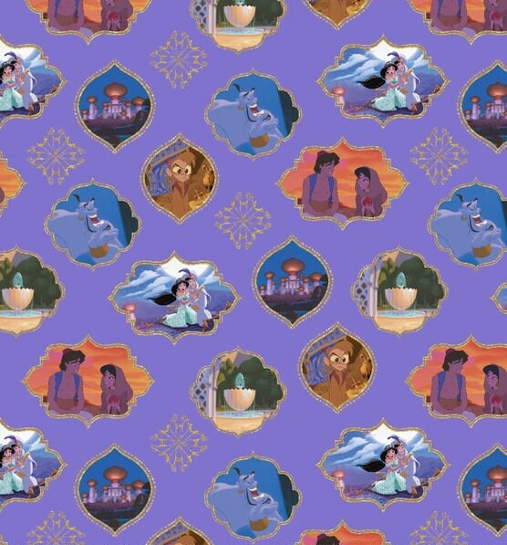 Aladdin Fabric // Cotton Fabric // Genie // Jasmine Princess // Disney ...