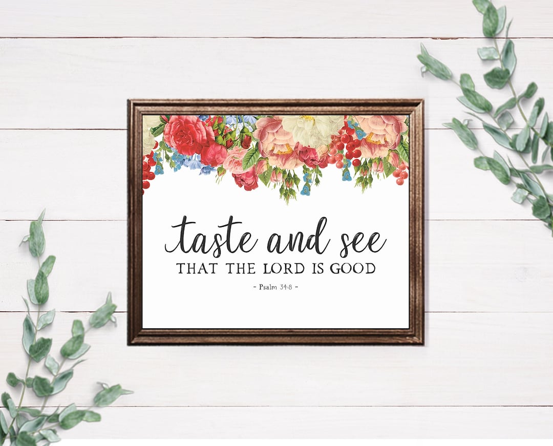 Taste and See Sign: Digital Scripture Print, Bible Verse Sign ...