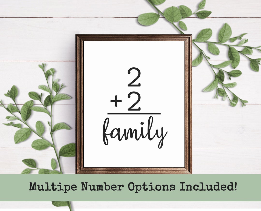 Farmhouse Family Sign: Math Equation Printable (digital Download) - Etsy