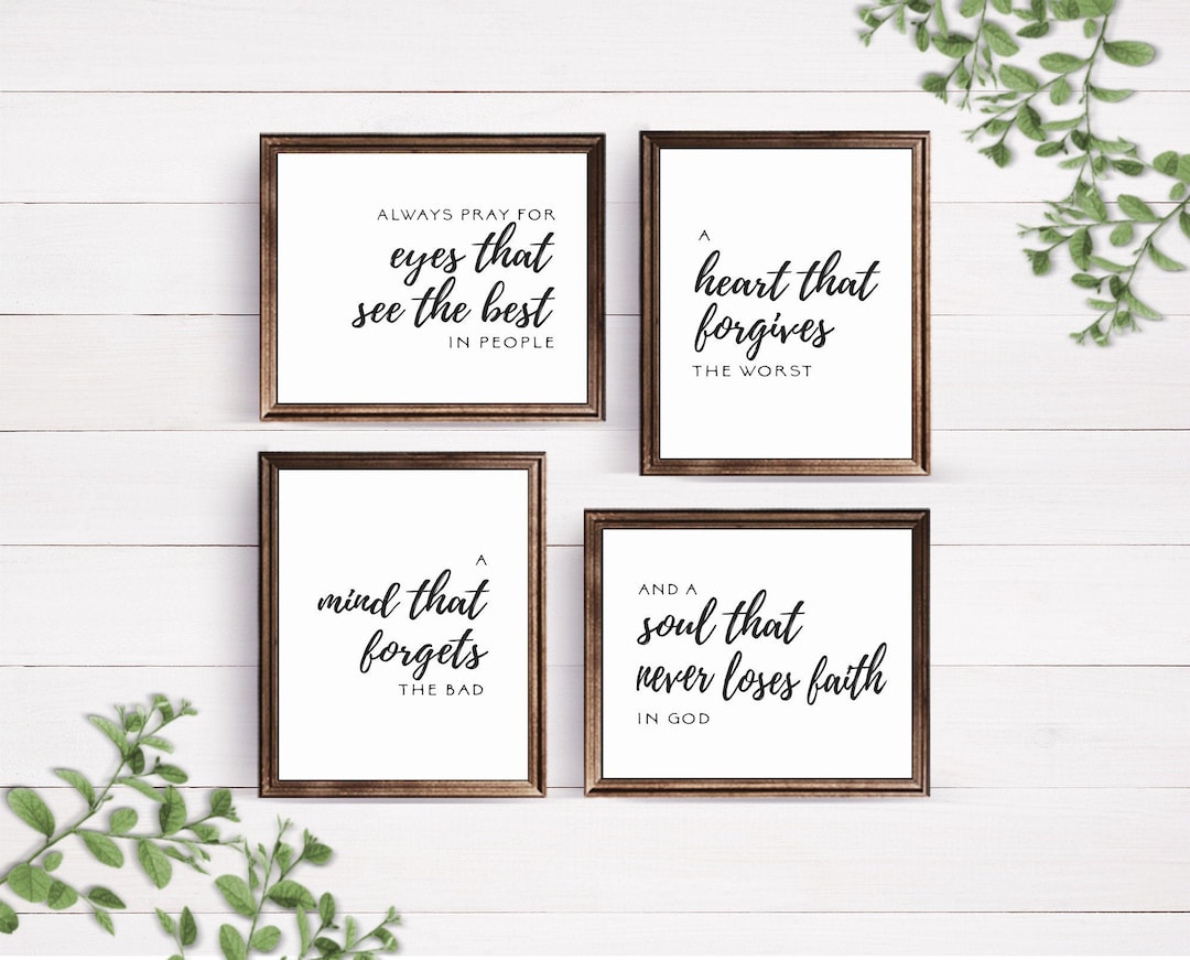 Always Pray Digital Prints, Set of 4, Prayer Sign, Printable Wall Art ...
