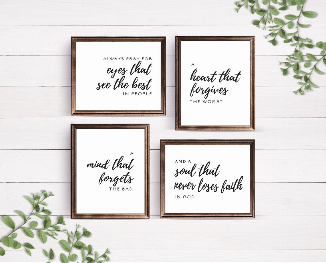 Always Pray Digital Prints Set of 4 Prayer Sign Printable - Etsy