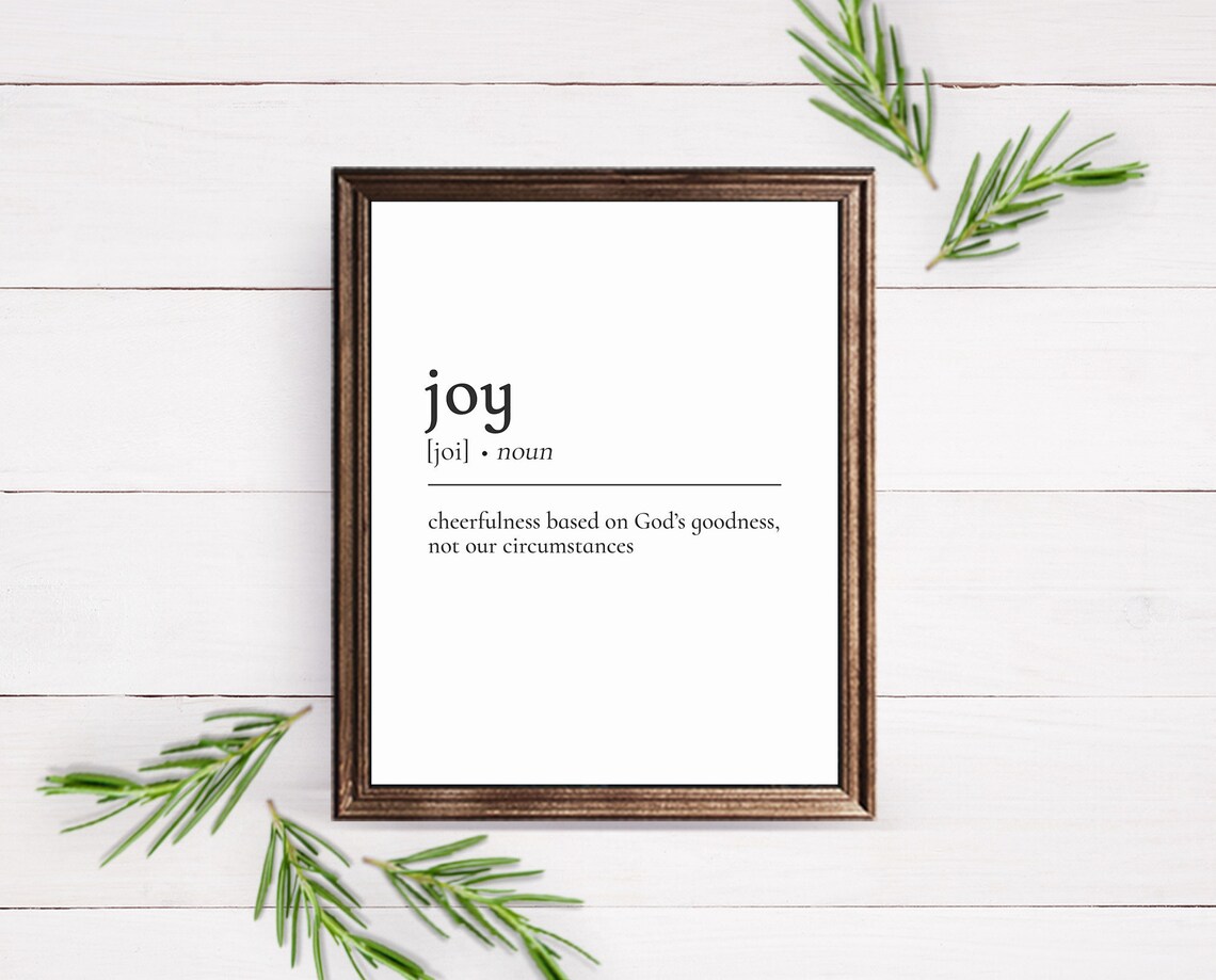 Joy Definition 8x10 5x7 Digital Print Fruit of the Spirit | Etsy