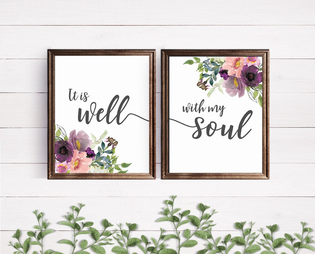 It is Well Hymn Print, Hymn Digital Art, Religious Wall Art, Christian ...