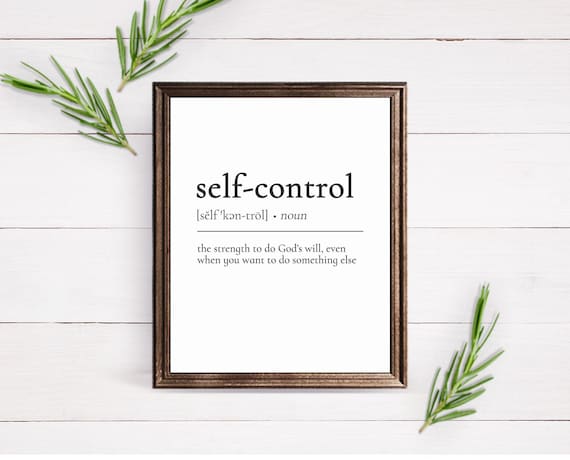 Self-control Definition 8x10 5x7 Digital Print Fruit of the | Etsy