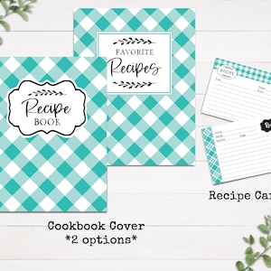 Turquoise Recipe Binder Kit: Fillable Recipe Cards (digital Download ...