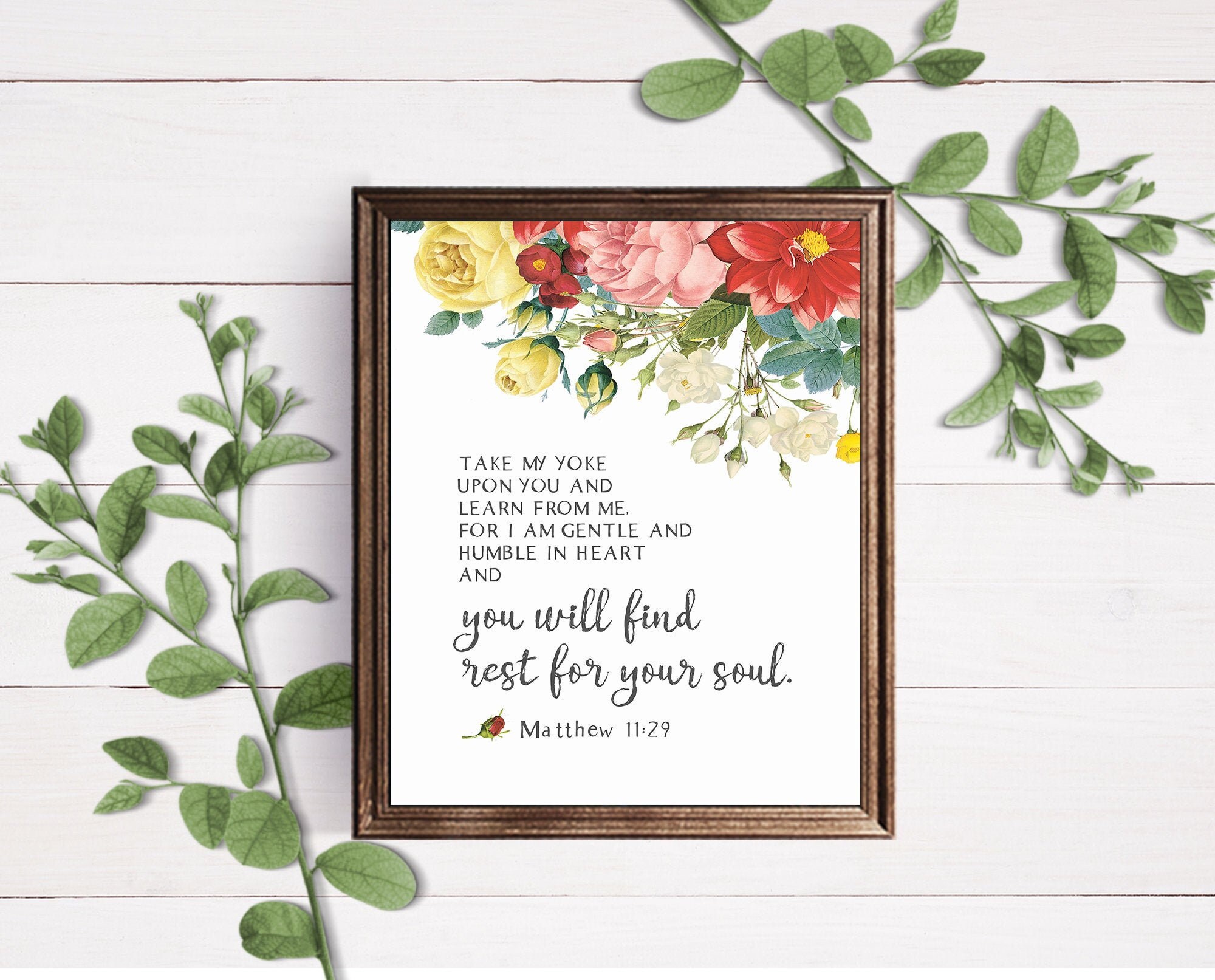 You Will Find Rest Digital Scripture Print, Matthew 11:29 Bible Verse ...