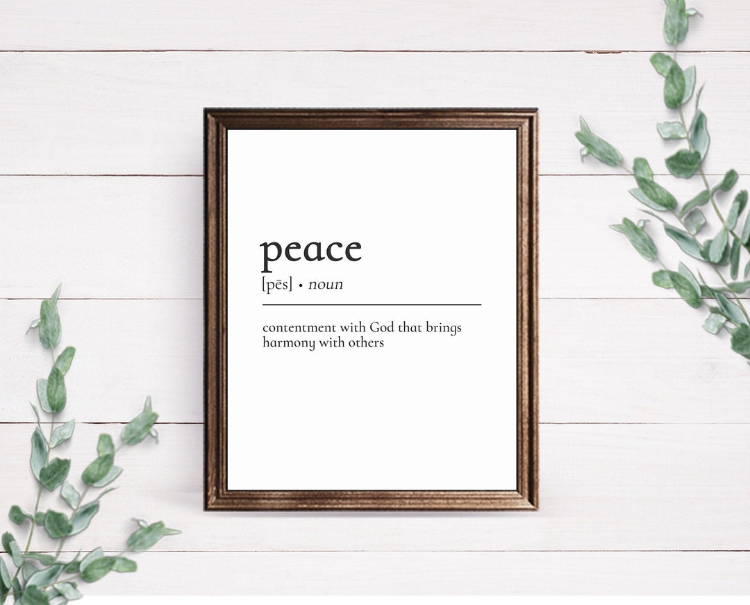 Peace Definition 8x10 5x7 Digital Print | Fruit of the Spirit Wall Art ...