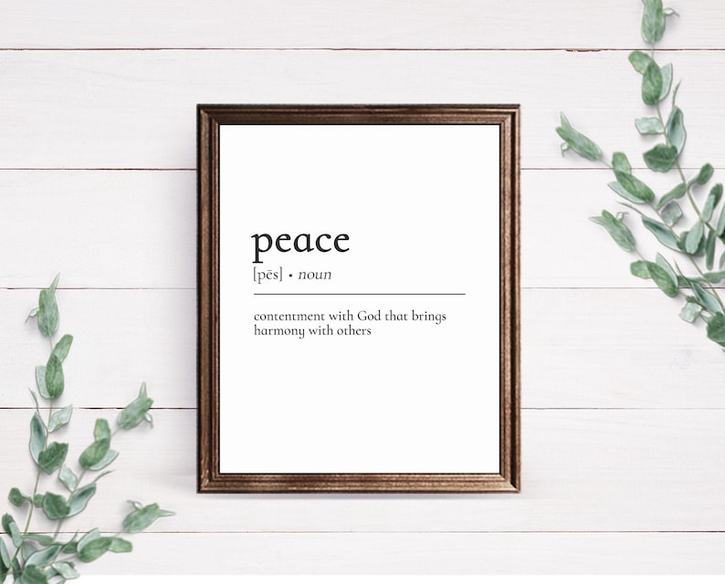 Peace Definition 8x10 5x7 Digital Print Fruit of the Spirit - Etsy
