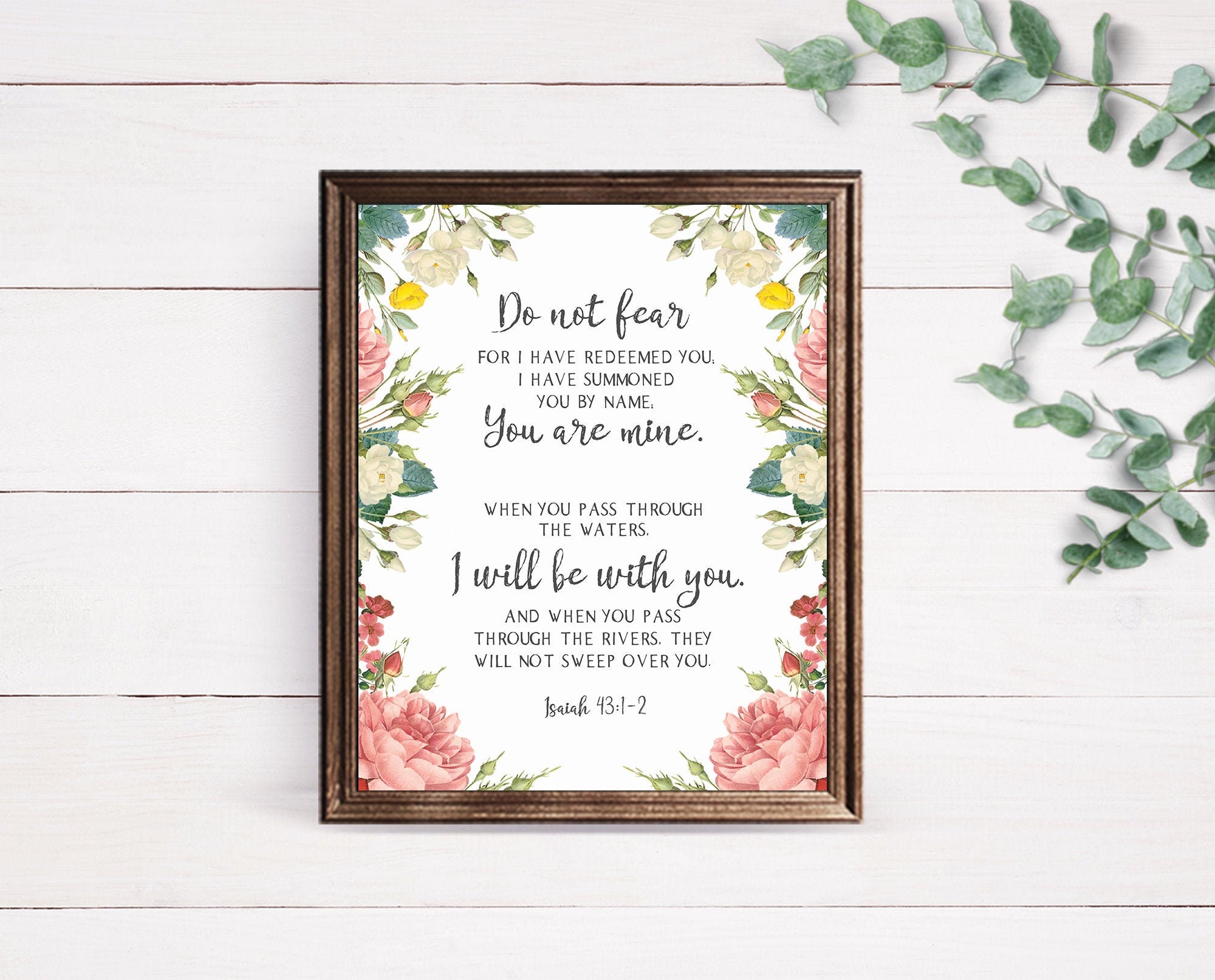 Do Not Fear Digital Scripture Print Isaiah 43:1-2 Bible Verse | Etsy