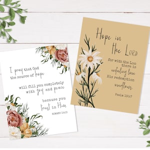 Wildflower Scripture Cards: Trust, Hope, Persevere (PDF) - Etsy
