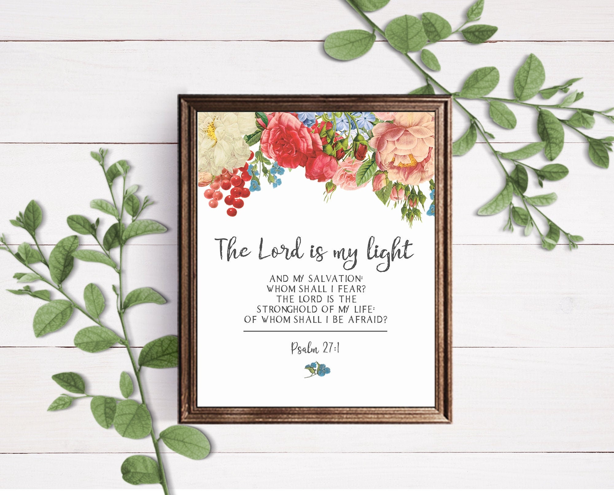 The Lord is My Light Digital Print, Psalm 27:1 Scripture Printable ...