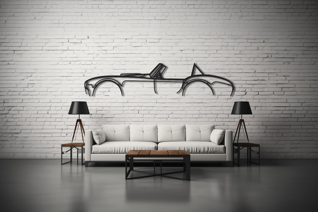 AC Cobra Silhouette Laser Cut Metal Wall Art, Classic Car Decor ...