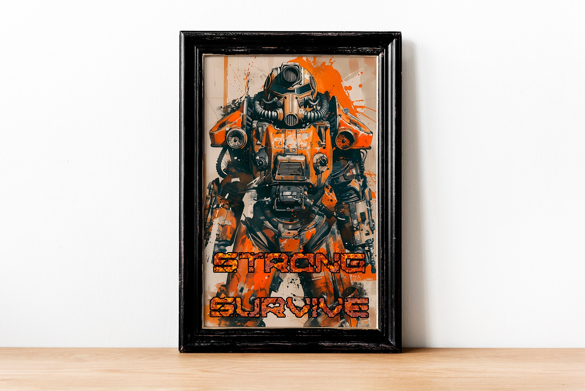 Fallout Power Armor Digital Poster High-quality Textural Paint Effect ...