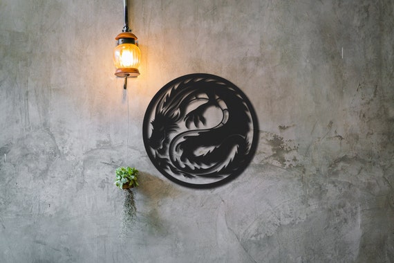 Black Dragon Metal Wall Art Dragon Posters Dragon Gifts | Etsy