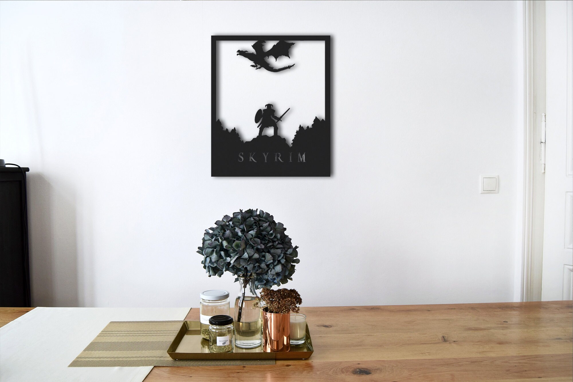 Skyrim Elder Scrolls Metal Wall Art, Skyrim Dovahkiin Metal Sign ...