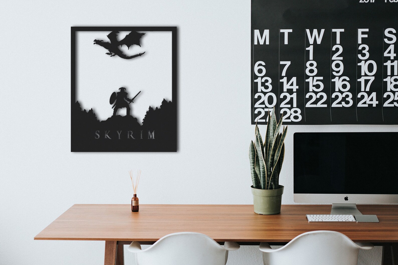 Skyrim Elder Scrolls Metal Wall Art, Skyrim Dovahkiin Metal Sign ...