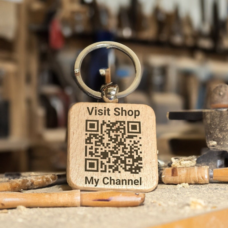 Qr Code Keychain - Etsy