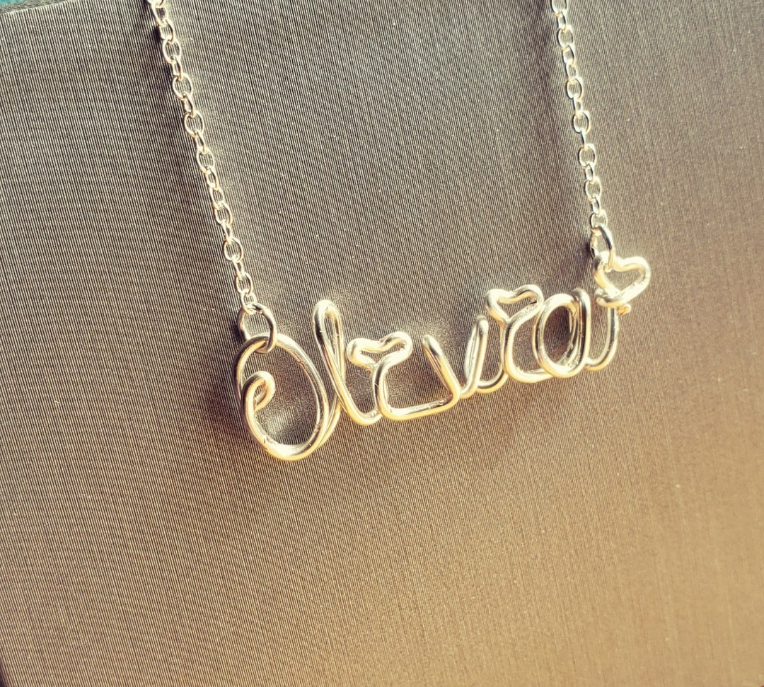 Personalized Wire Name Necklace: Handmade Birthday Gift - Etsy