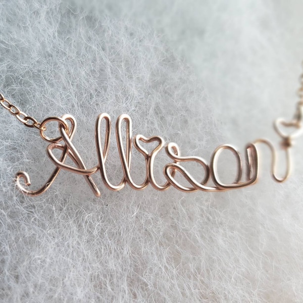Wire Name Necklace - Etsy