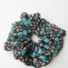 Jumbo, Big Scrunchie, Aqua and White Flowers Sheer Scrunchie, Scrunchy ...