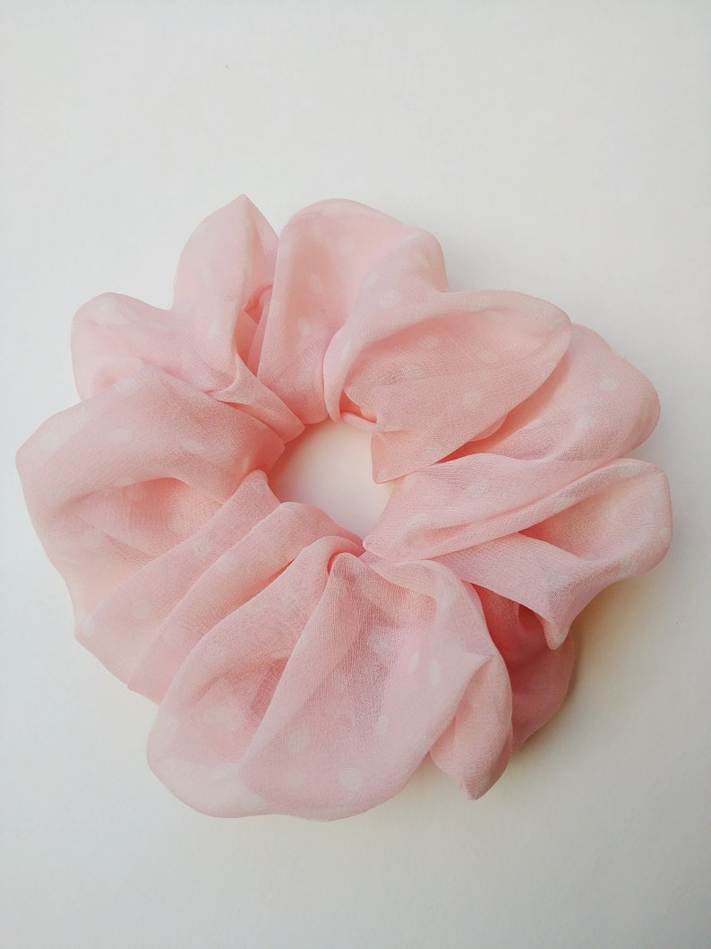 Big Jumbo Pink polka dot scrunchie, scrunchy, scrunchie pure, hair ...