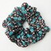 Jumbo, Big Scrunchie, Aqua and White Flowers Sheer Scrunchie, Scrunchy ...