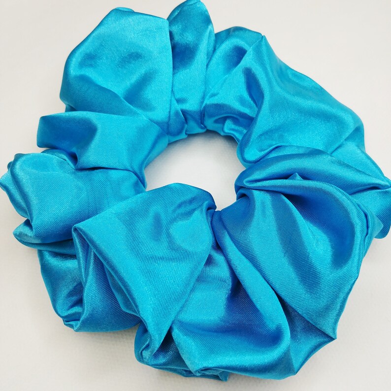Satin Scrunchie Blue Oversized Scrunchie XXL Scrunchy - Etsy