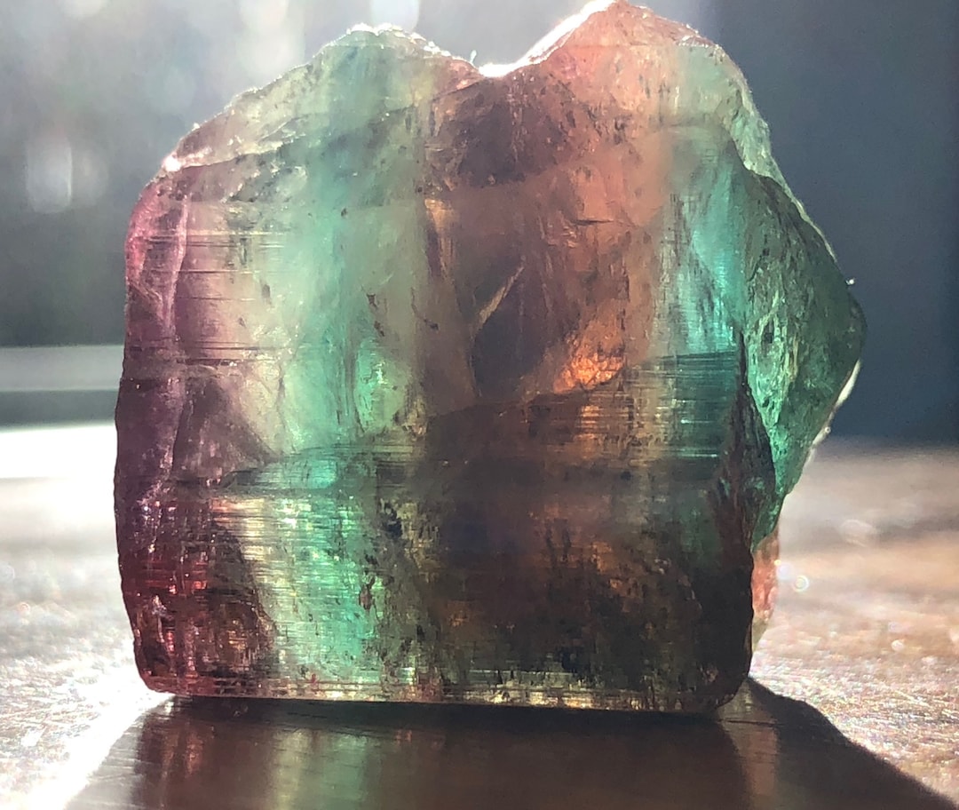 Large 109.85ct Multi Colored Terminated Tourmaline Specimen - Rare ...