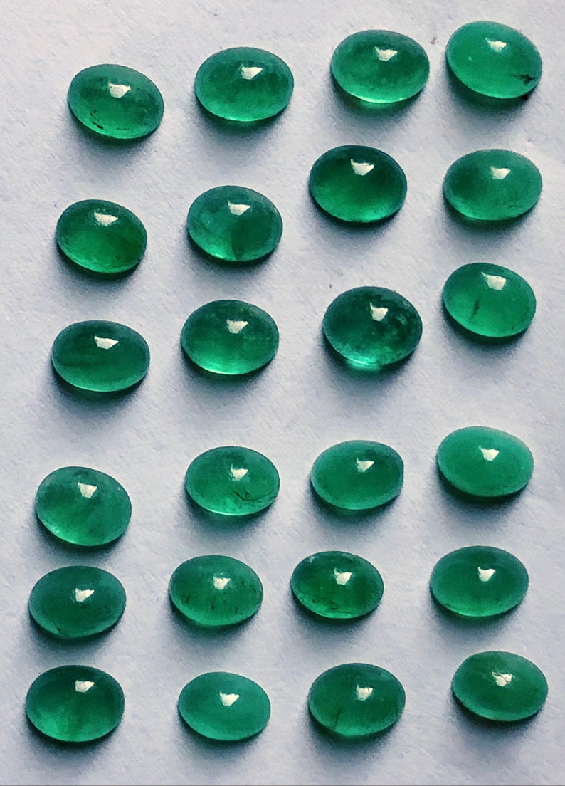 Natural Brazilian Emerald Cabochons: Deep Green Loose Gemstones - Etsy