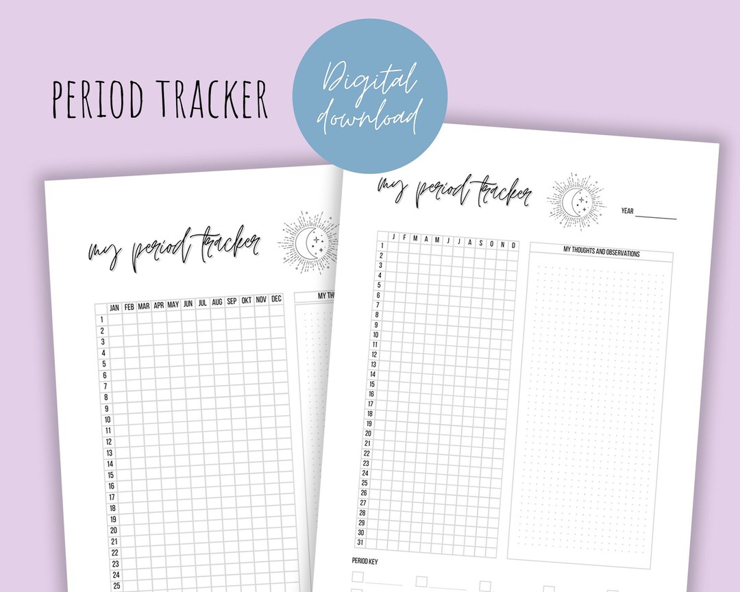 Period Tracker Printable Menstrual Cycle Planner Period Tracking ...