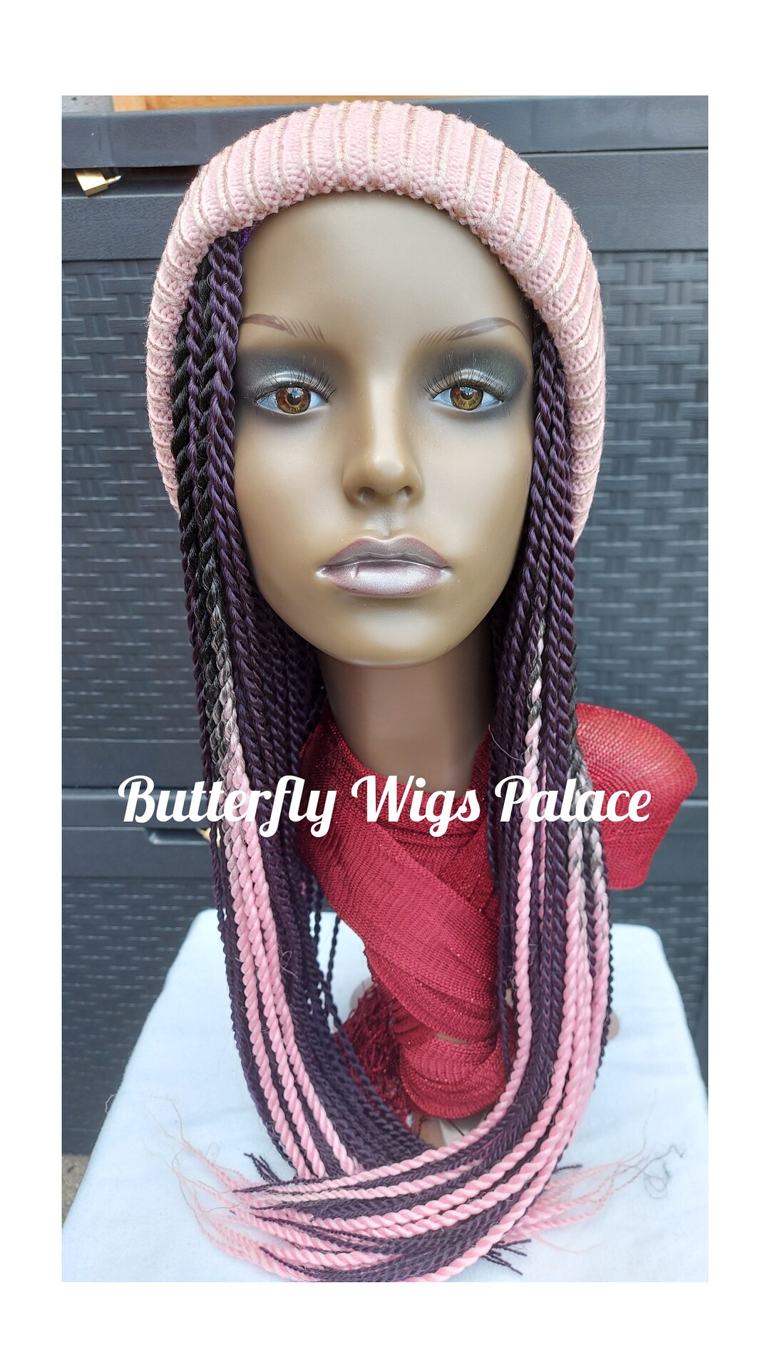 Wig Hat / Hat Wig / Hat With Braids/scarf With Braids/braids With Hat ...
