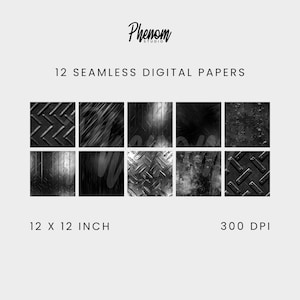 Black Metal Seamless Digital Paper Brushed Brass Grey Digital Paper ...