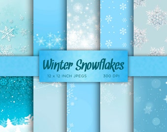 Snow Digital Paper | Etsy