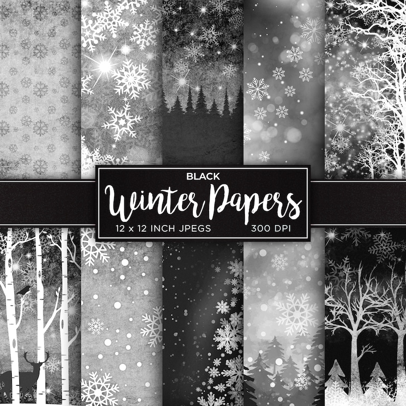 Winter Digital Paper Snow Snowflake Digital Paper Ice Frozen - Etsy