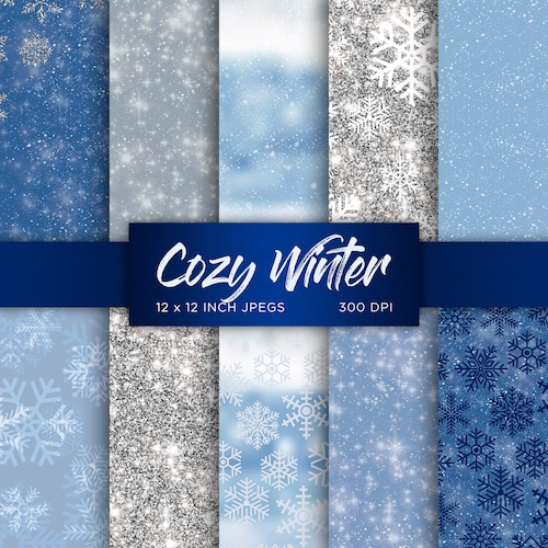 Winter Digital Paper Snow Snowflake Digital Paper Ice Frozen - Etsy
