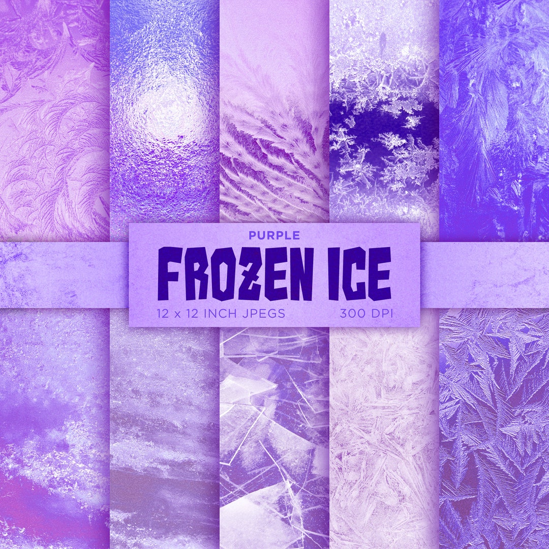 Purple Frozen Ice Digital Paper Icey Snow Icicle Digital Paper Frost ...
