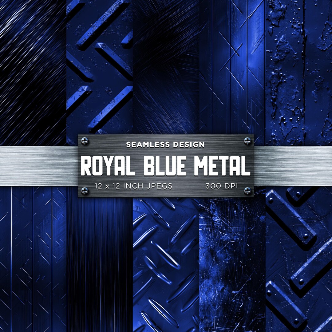 Royal Blue Metal Seamless Digital Paper Brushed Metal Digital Paper ...