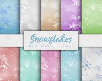 Snow Digital Paper | Etsy