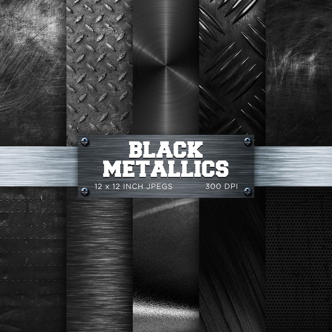 Black Metal Digital Paper Brushed Metallics Brass Grey Digital Paper ...
