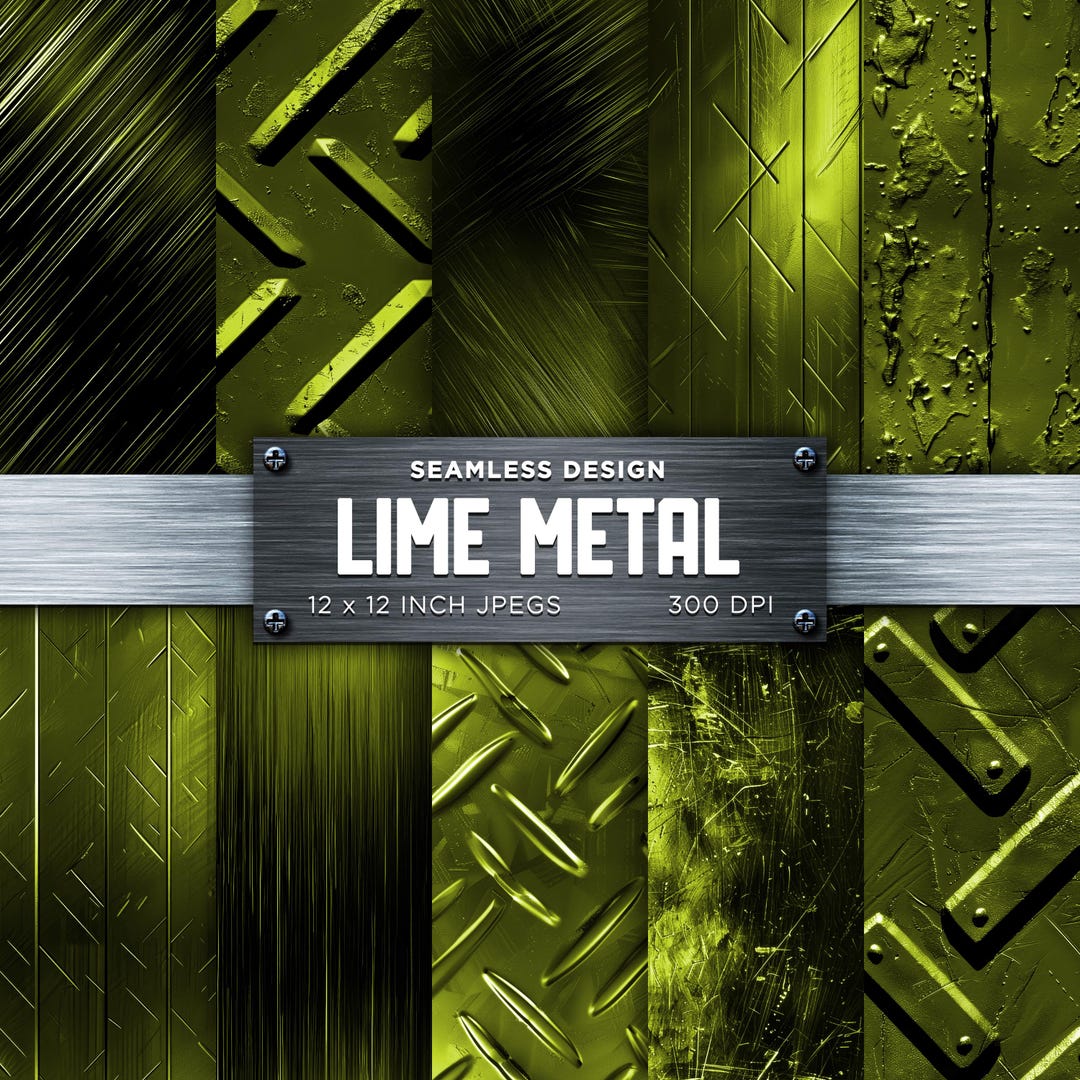 Lime Green Metal Seamless Digital Paper Brushed Metal Brass Digital ...